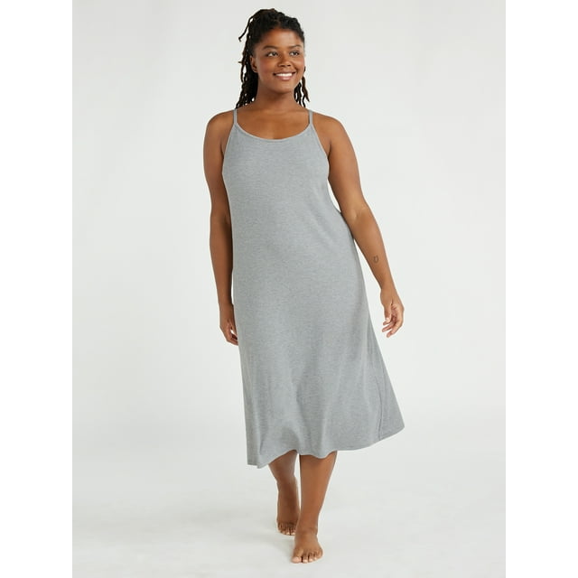 Joyspun Women's Ribbed Knit Sleep Chemise, Sizes XS to 3X - Walmart.com