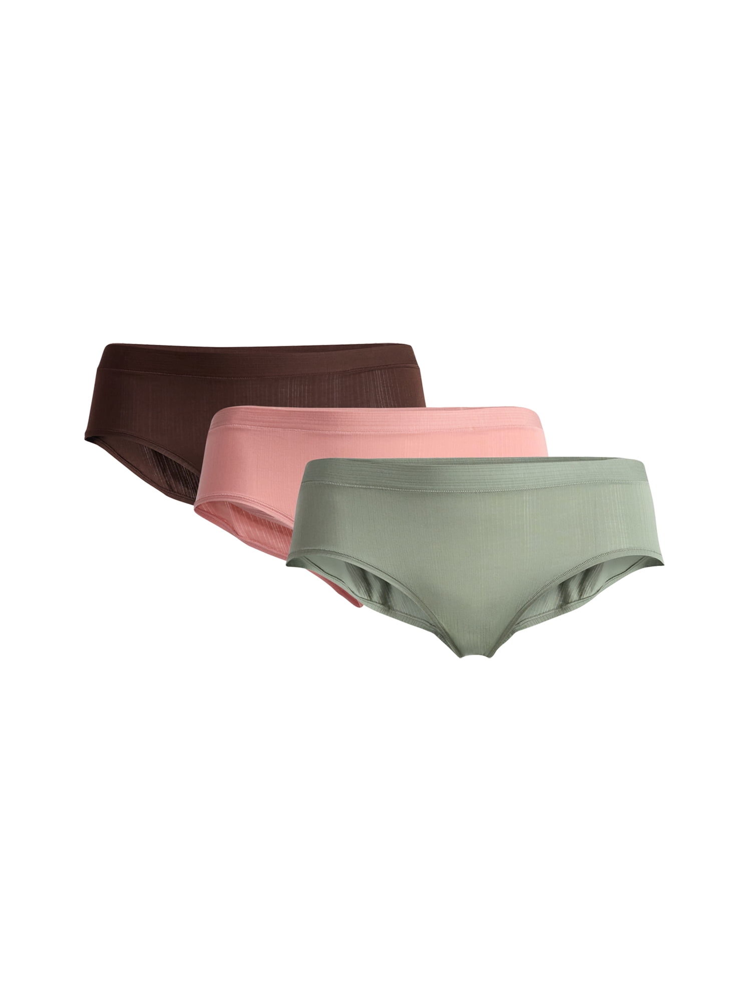 Joyspun Women's Ribbed Modal Hipster Panties, 3-Pack, Sizes XS-3XL ...