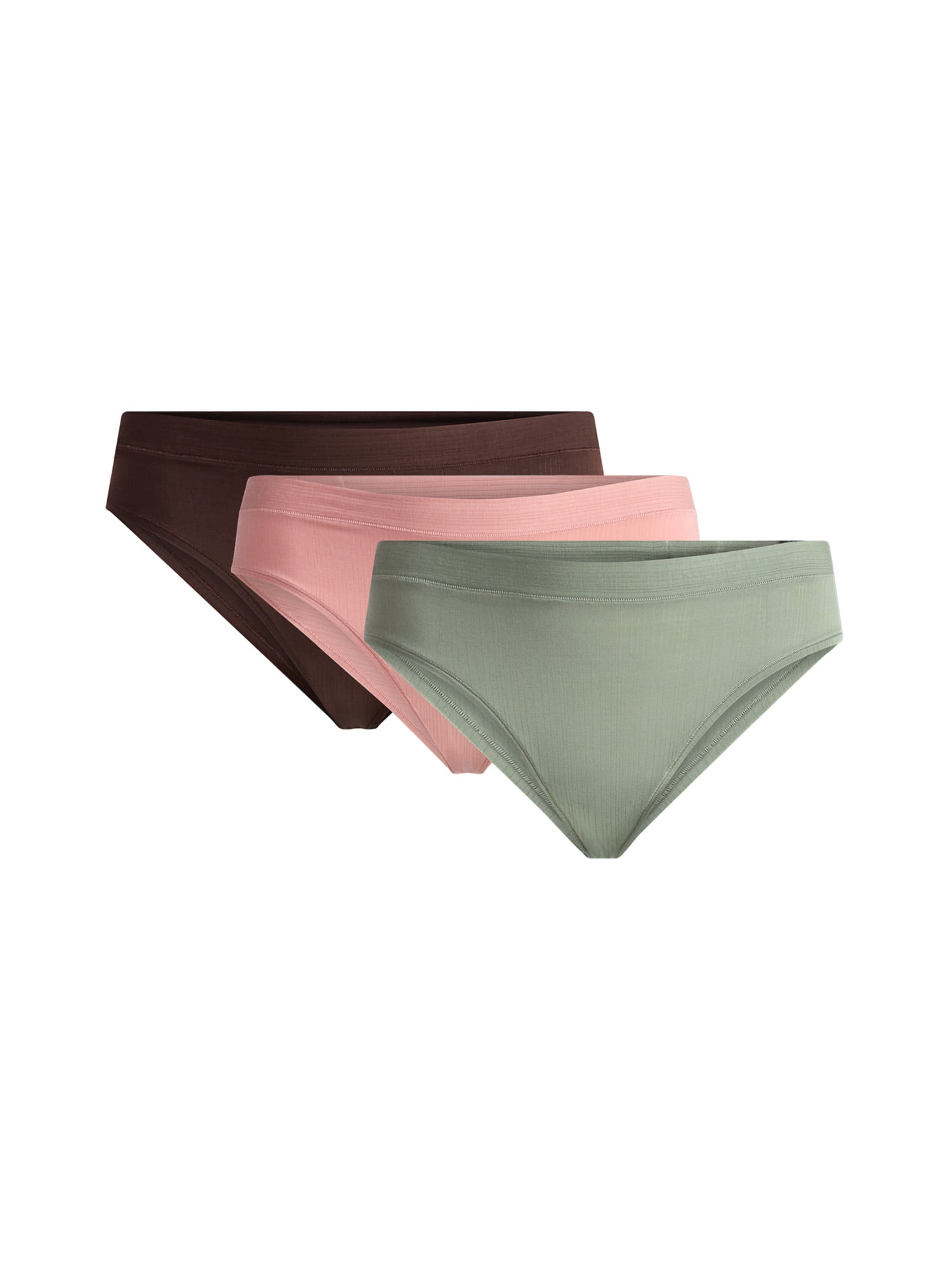 Joyspun Women's Ribbed Modal Thong Panties, 3-Pack, Sizes XS-3XL ...