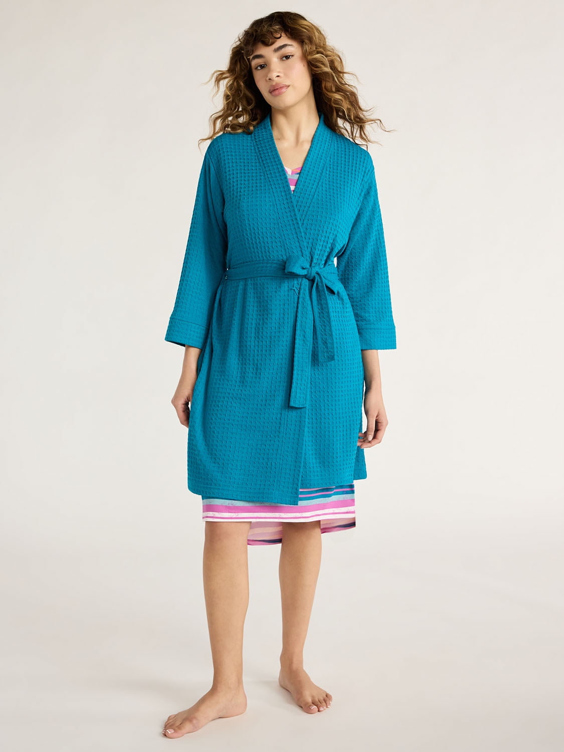 Joyspun Women's Shawl Collar Knit Robe, Size S to 3X - Walmart.com