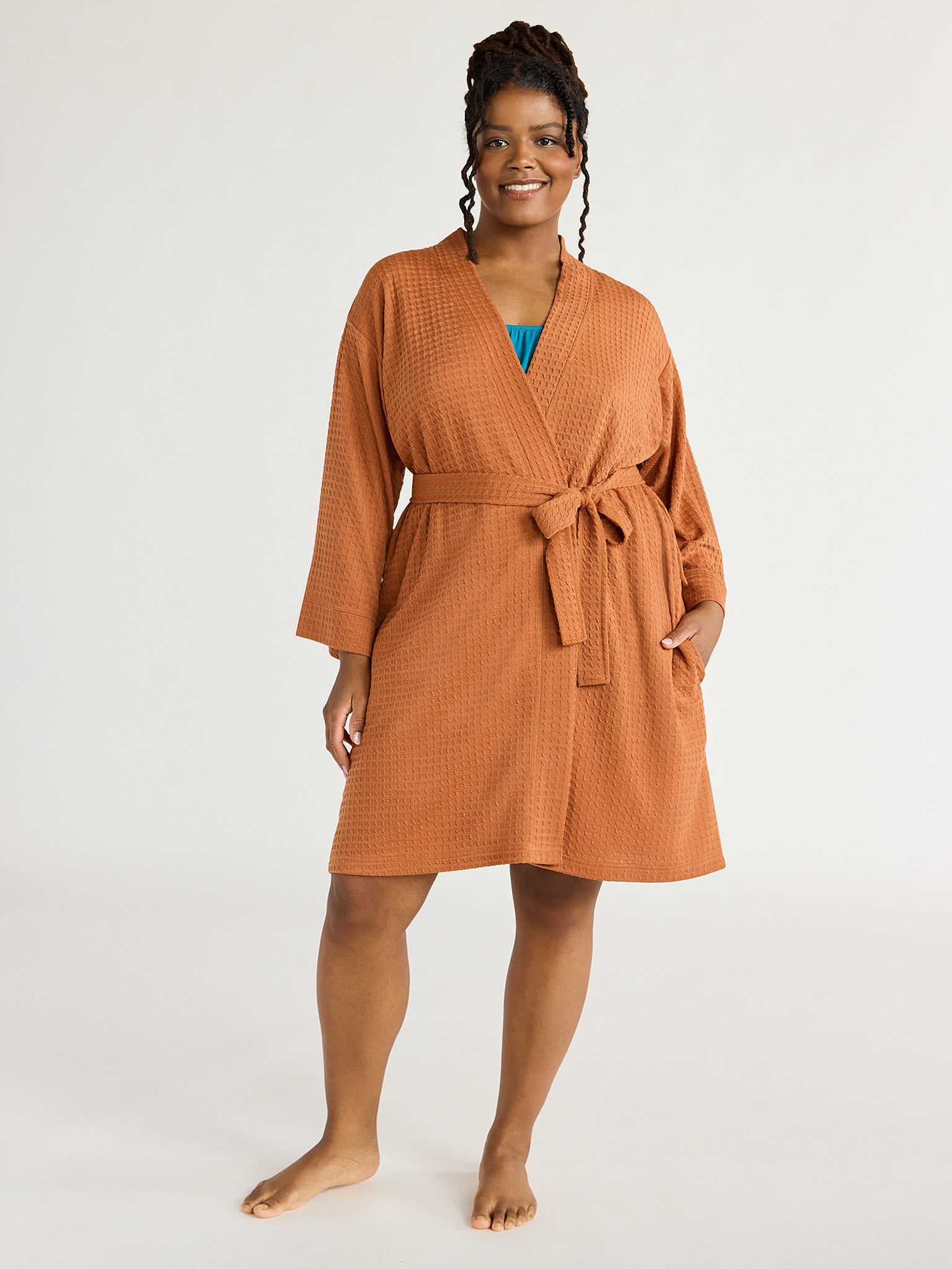 Joyspun Women's Shawl Collar Knit Robe, Size S to 3X - Walmart.com