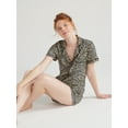 Joyspun Womens Short Sleeve Notch Collar Top And Shorts Knit Pajama