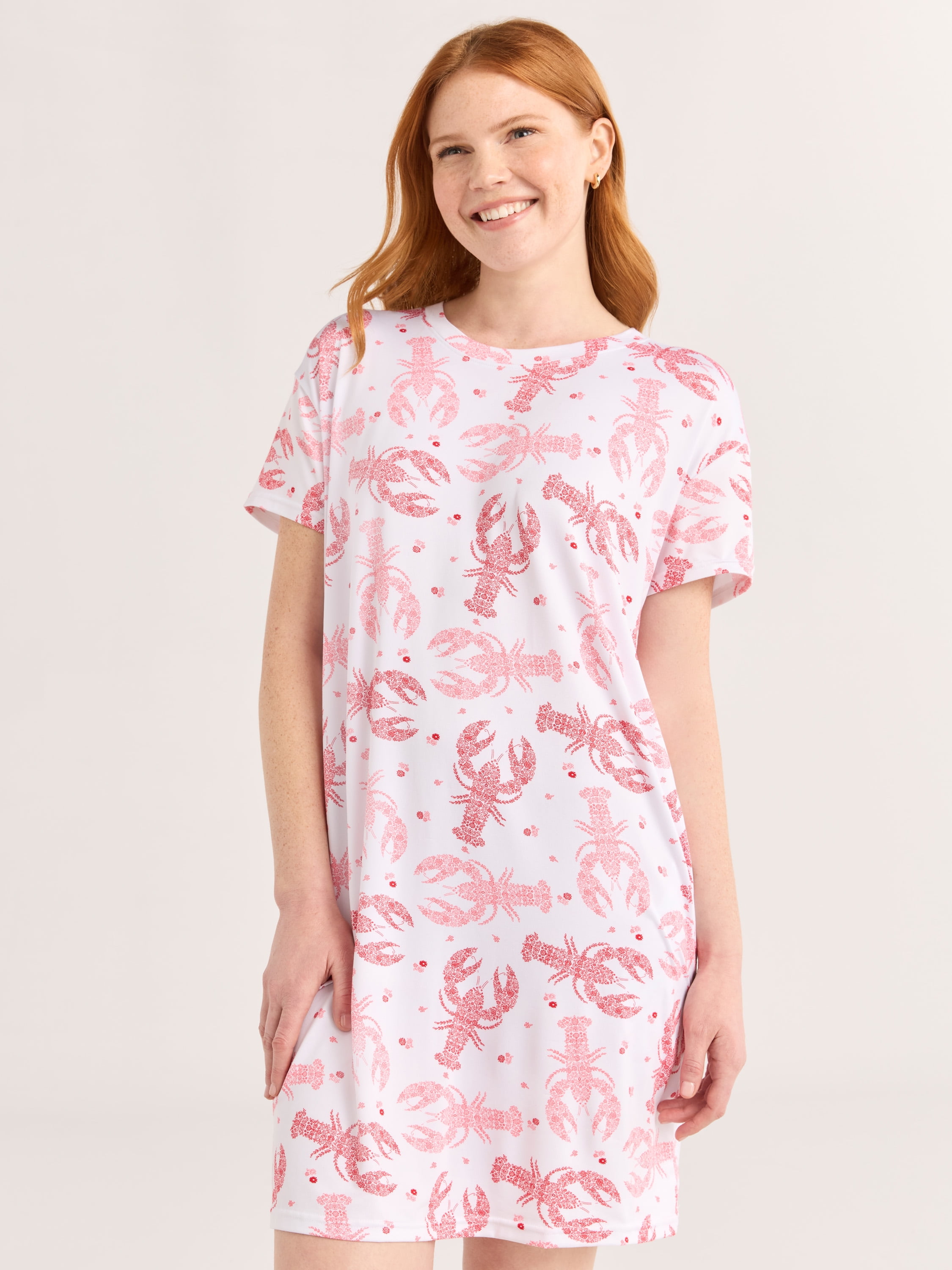 Joyspun Women's Dreamy Soft Collection Sleepshirt with Short Sleeves ...