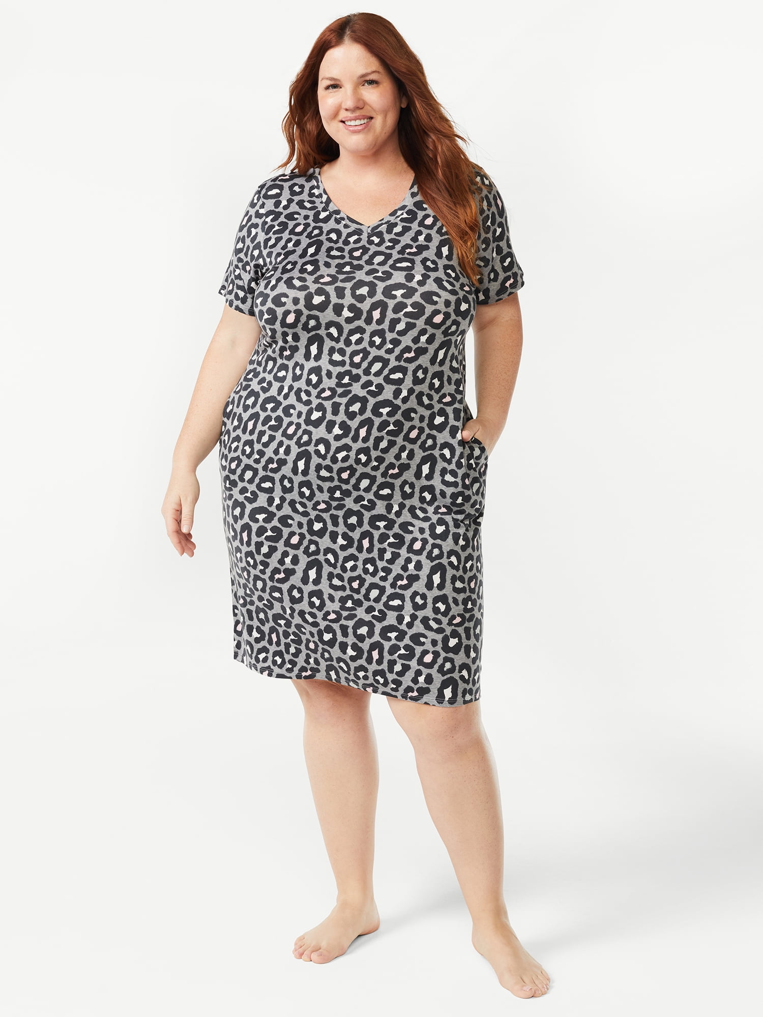 Joyspun Women's Sleep Midi Chemise, Sizes S to 3X - Walmart.com