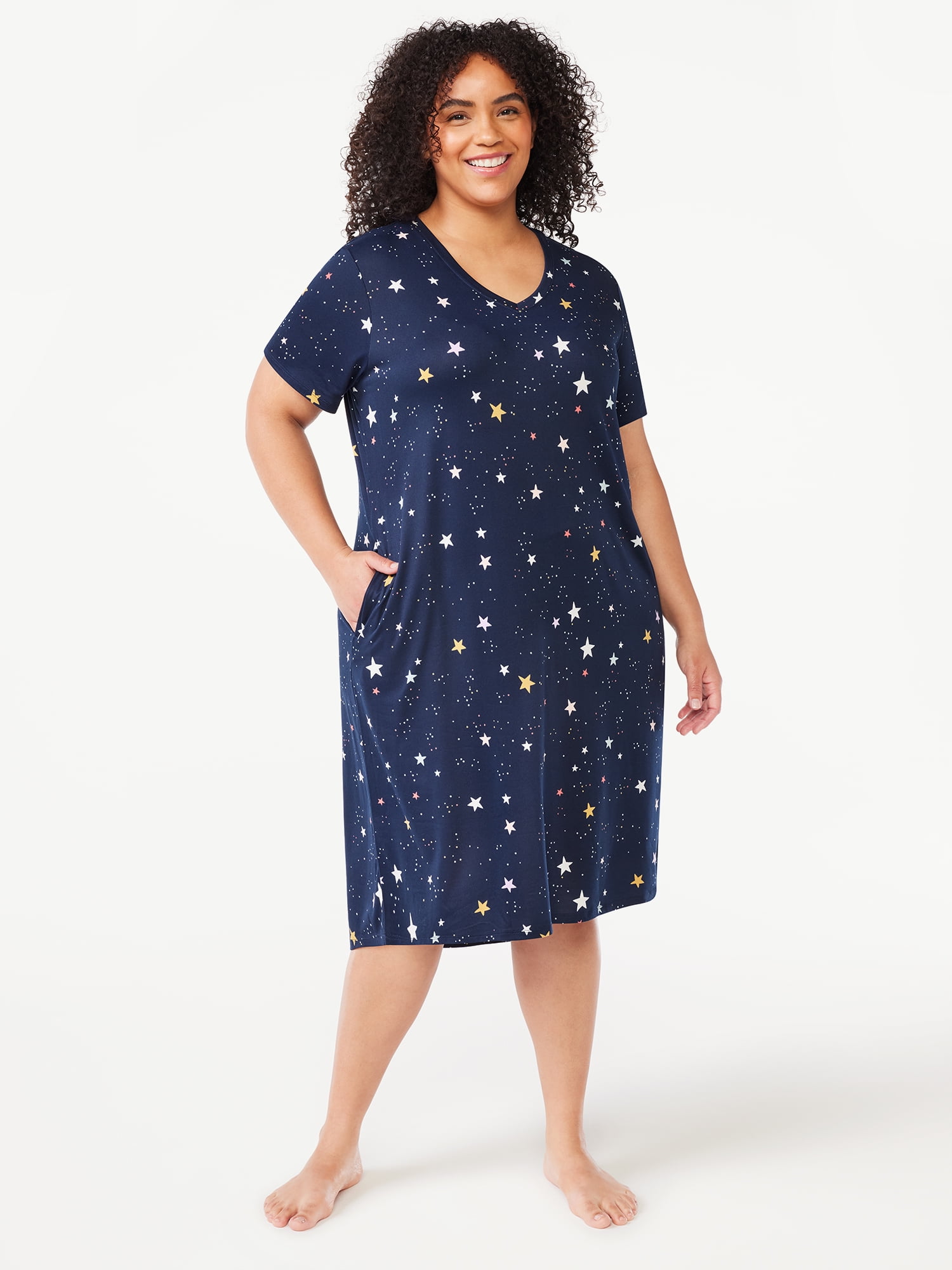 Joyspun Women's Sleep Midi Chemise, Sizes S to 3X - Walmart.com