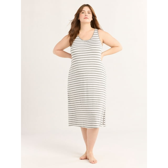Joyspun Women’s Sleepwear Knit Midi Chemise, Sizes S-5X - Walmart.com