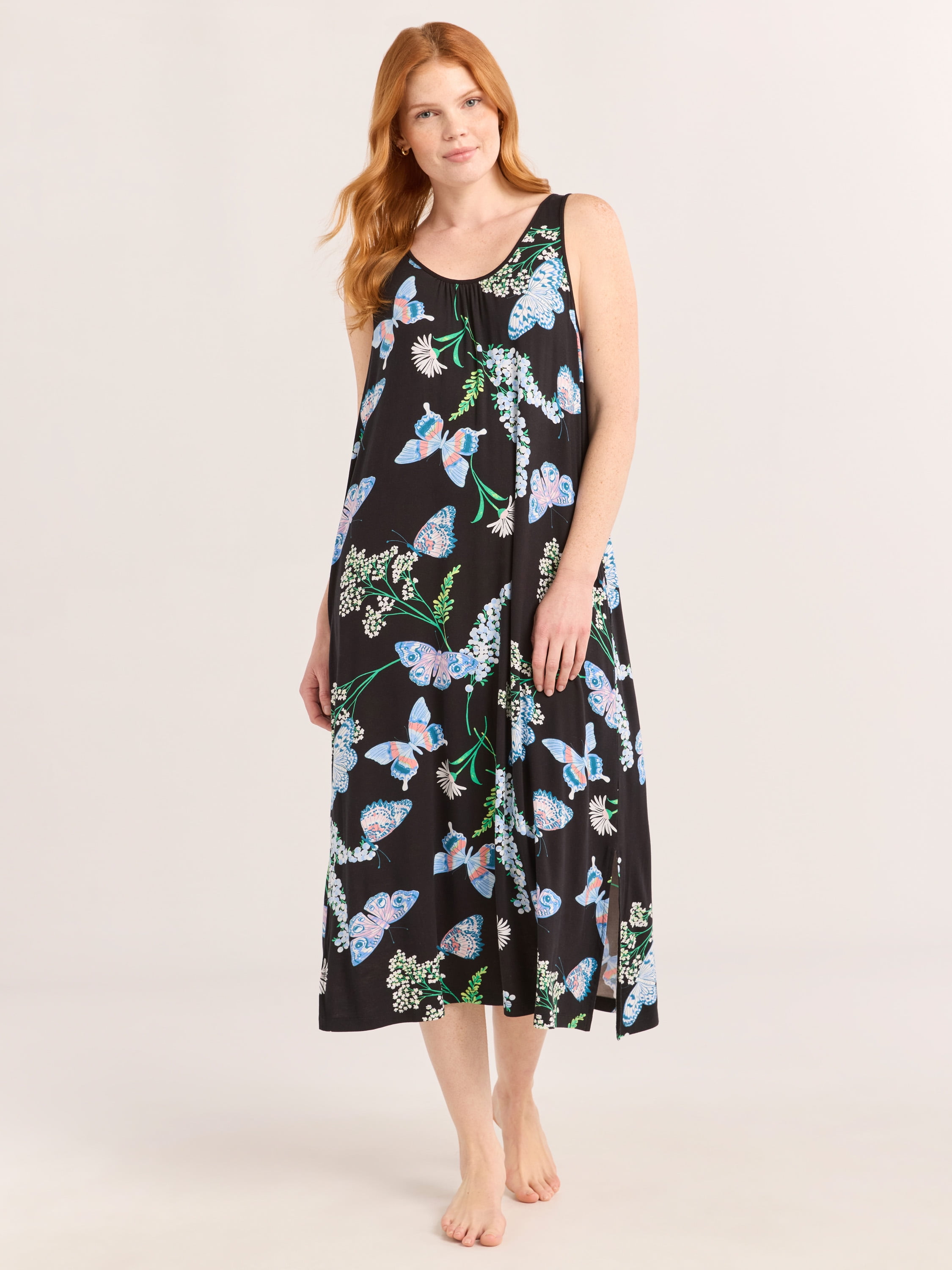 Joyspun Women’s Sleepwear Knit Midi Chemise, Sizes S-5X - Walmart.com