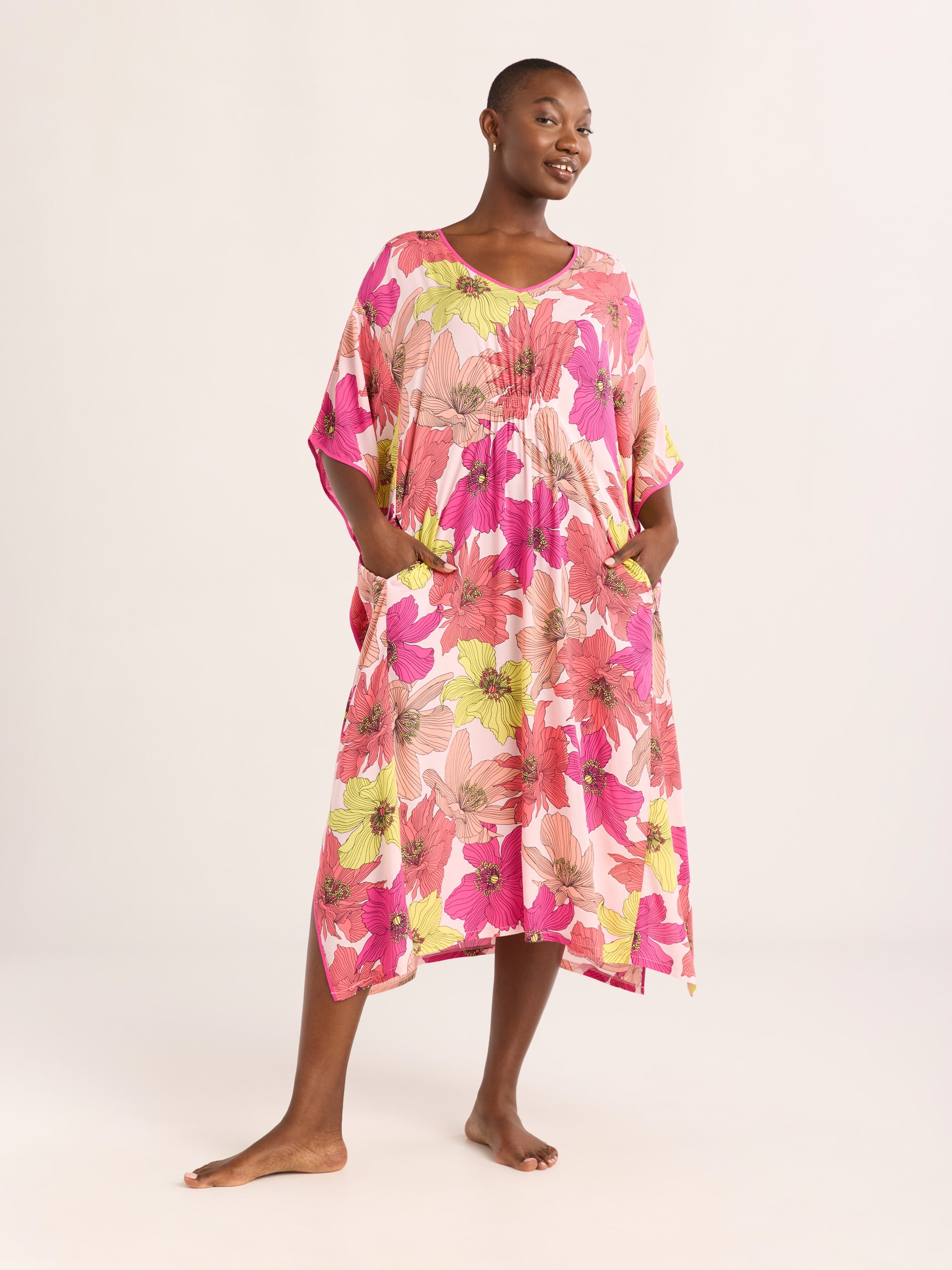 Joyspun Women’s Sleepwear Woven 46” Caftan Nightgown, S-4X - Walmart.com