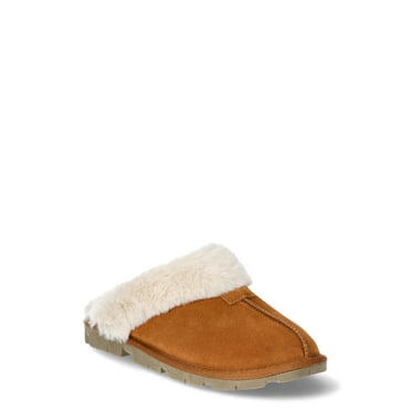 Joyspun Women's Suede Platform Clog Slippers - Walmart.com