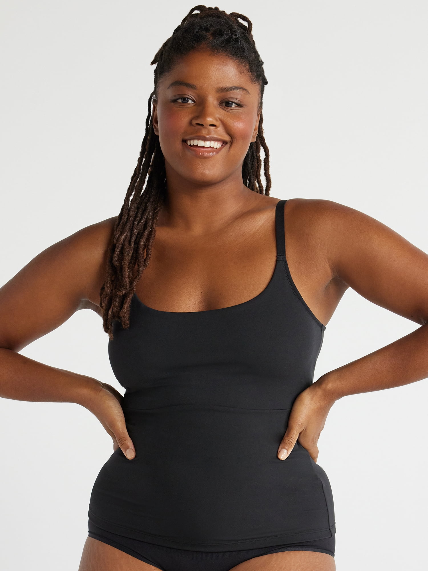 Joyspun Women's Stretch Shaping Cami, Sizes S-3X, Underbust Seaming ...