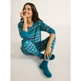 Joyspun Women's Stretch Velour Pajama Set with Socks, 3-Piece, Sizes XS ...