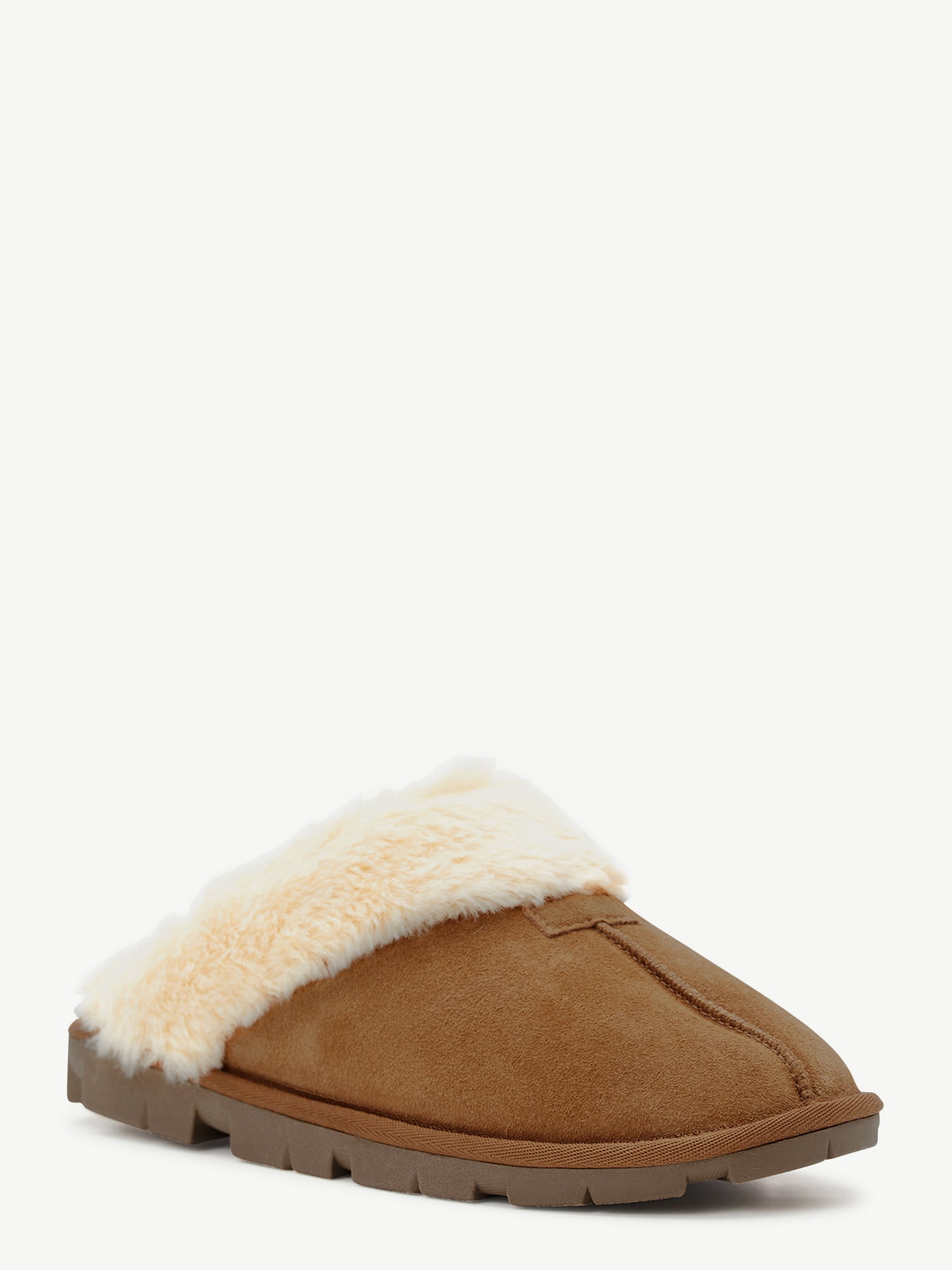 Joyspun women's Suede Clog Slippers - Medium Width - Walmart.com