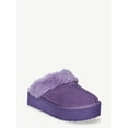 Joyspun Women's Faux Suede Platform Clog Slippers - Walmart.com