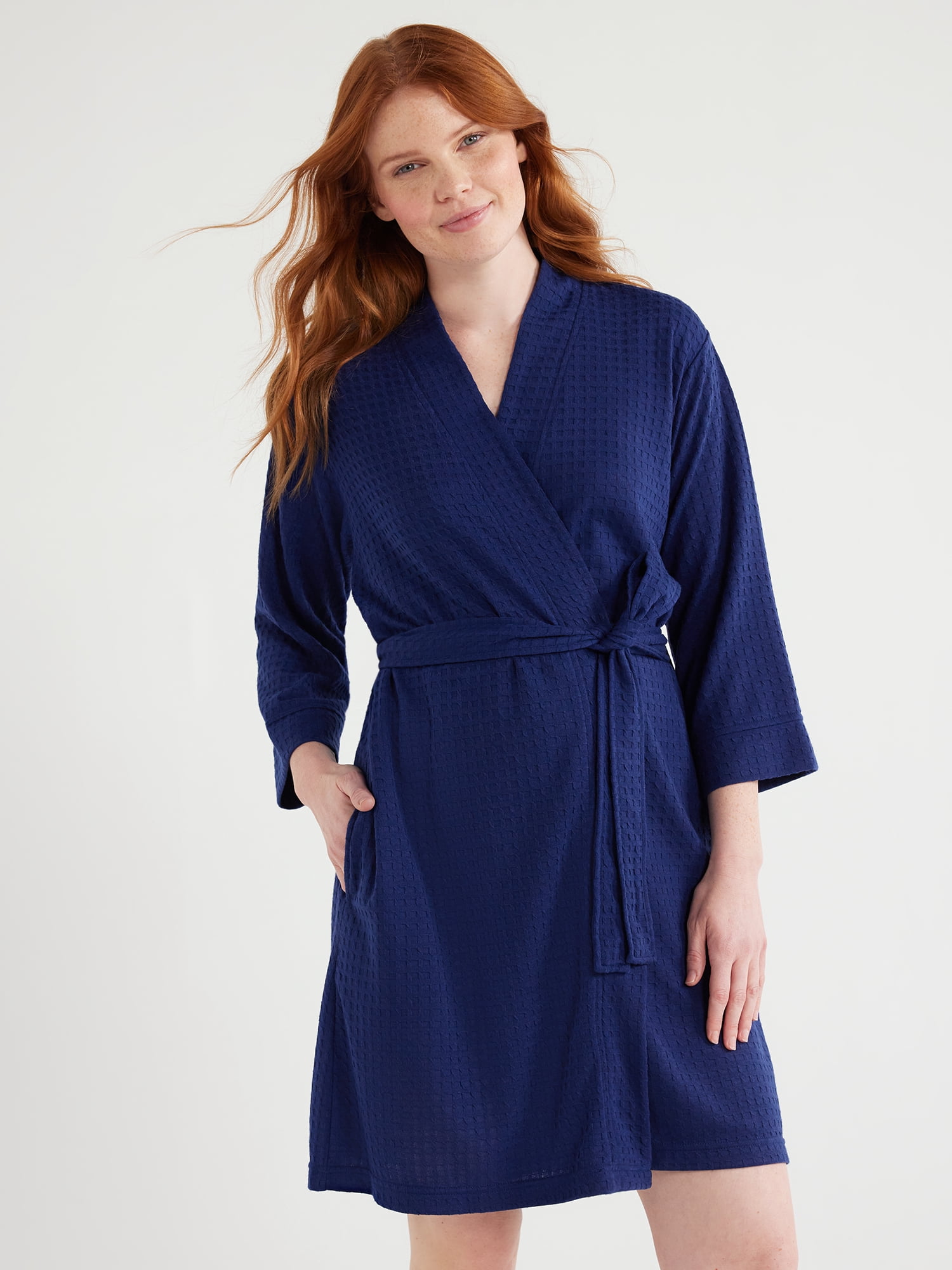 Joyspun Women’s Waffle Kimono Robe, Sizes S to 3X - Walmart.com