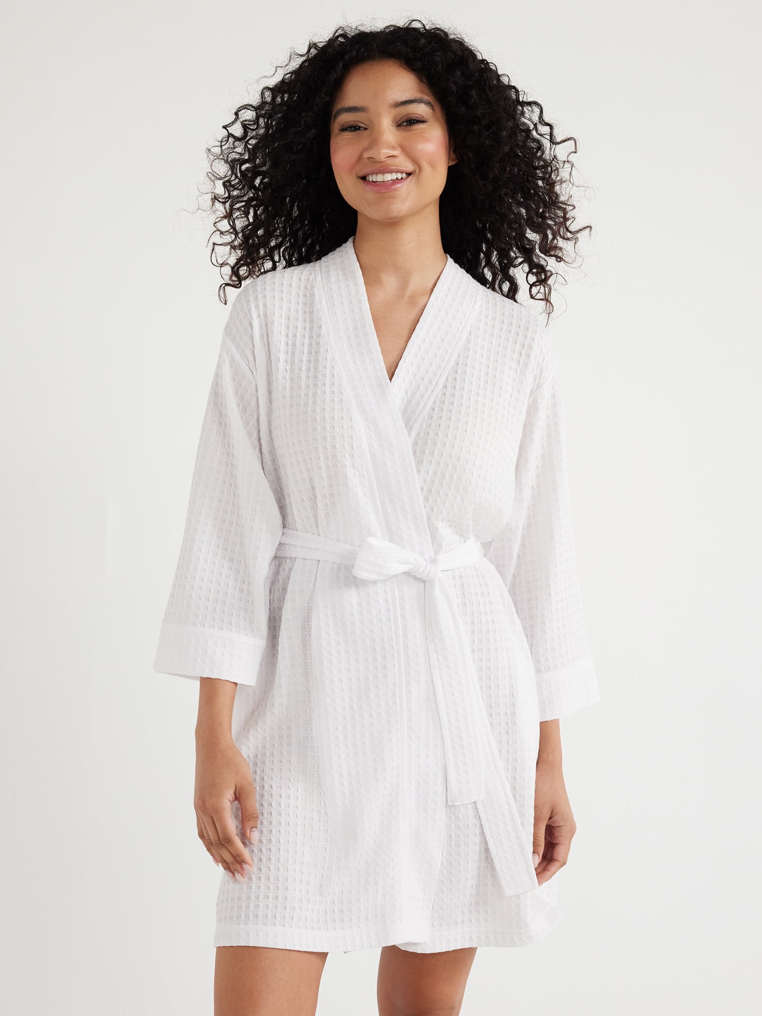 Joyspun Women’s Waffle Kimono Robe, Sizes S to 3X - Walmart.com