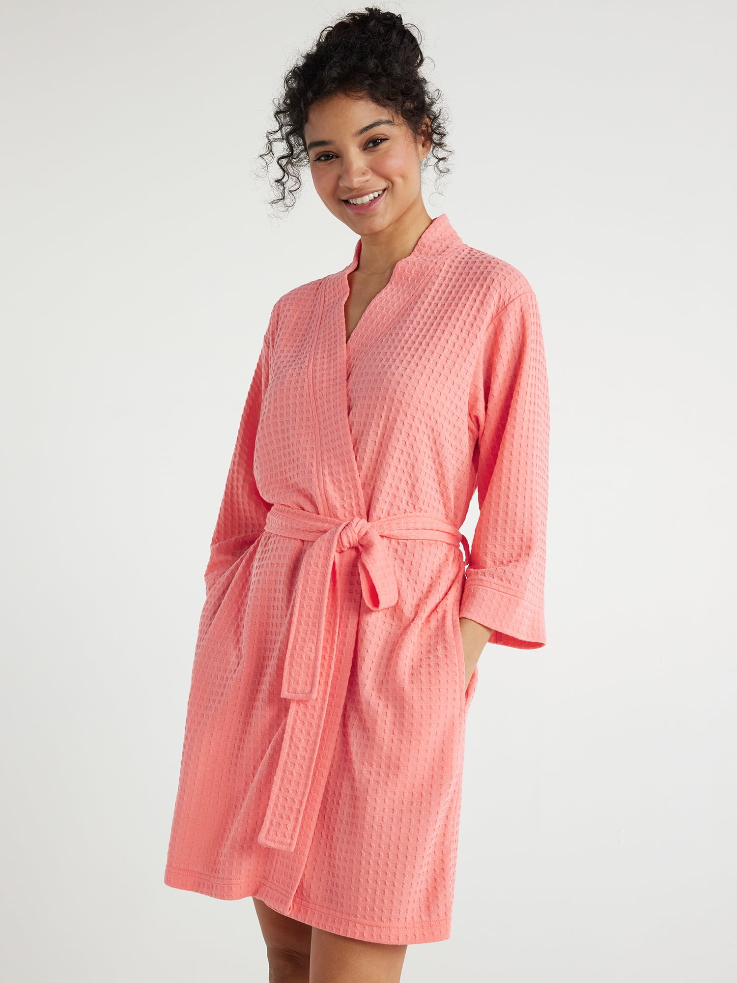 Joyspun Women’s Waffle Kimono Robe, Sizes S to 3X - Walmart.com