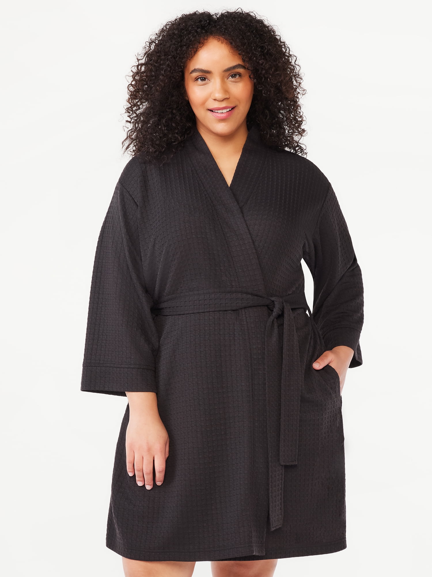 Joyspun Women's Waffle Knit Wrap Robe, Sizes S to 3X - Walmart.com