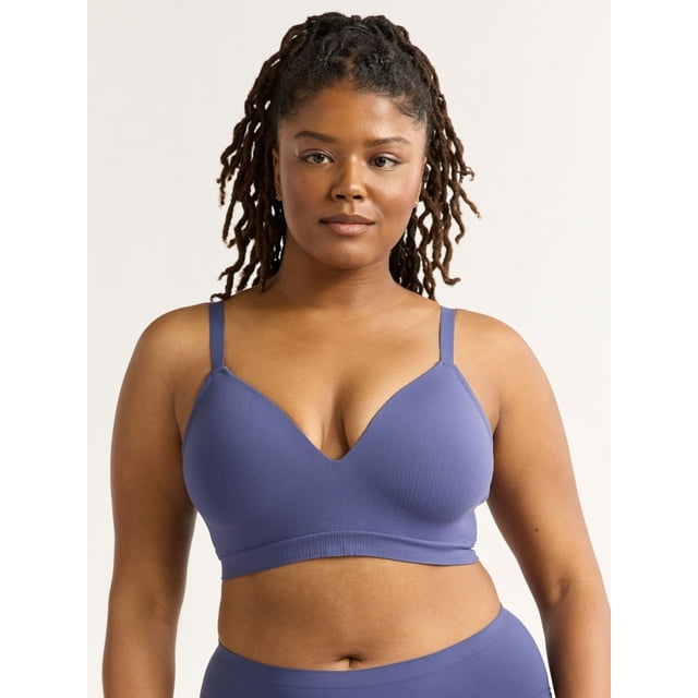 Joyspun Women's Wireless Seamless Matte Mini Rib Bra, Sizes XS-3XL - Walmart.com