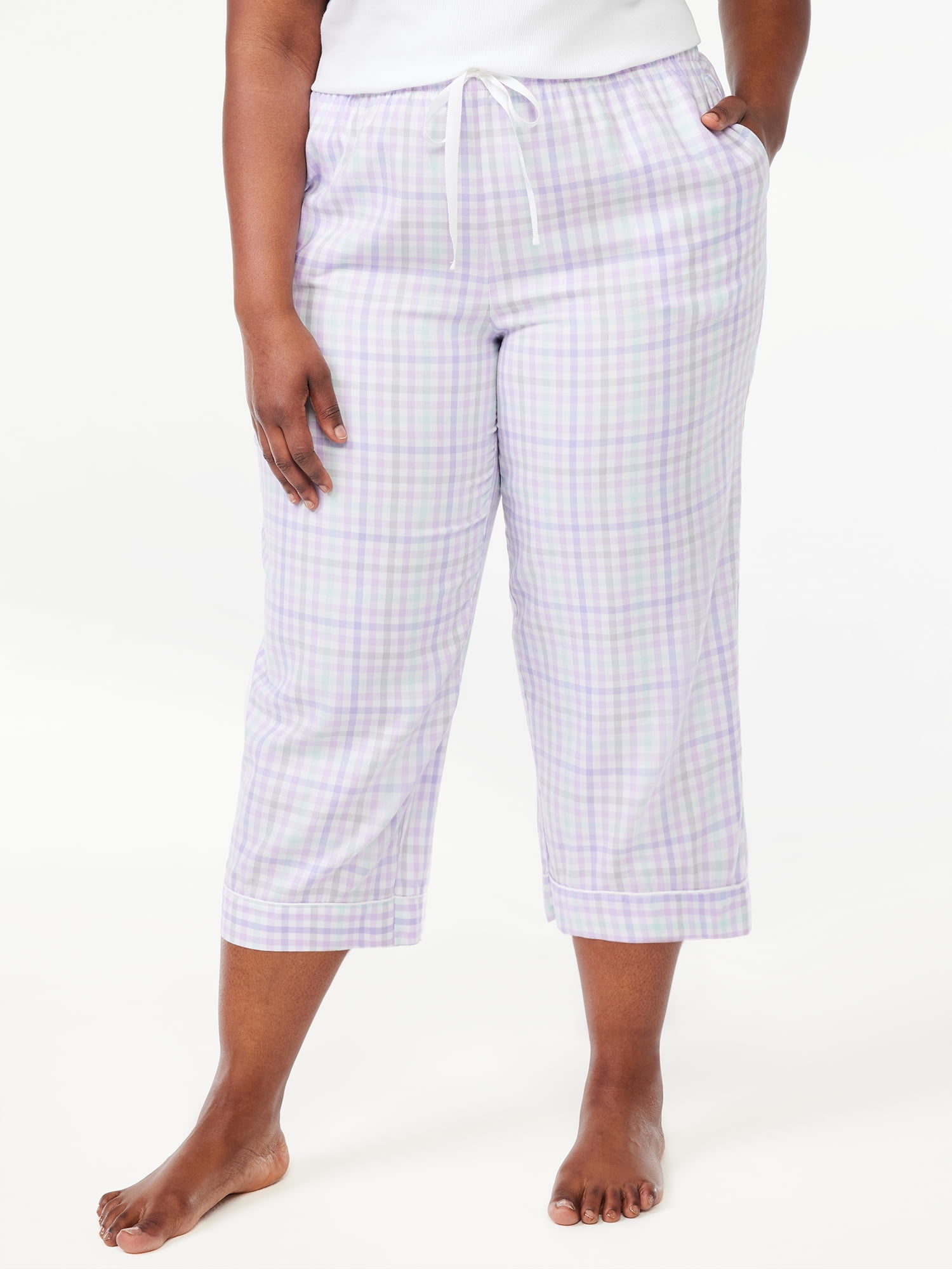 Joyspun women's Cropped Pajama Pants - Woven Fabric - Walmart.com