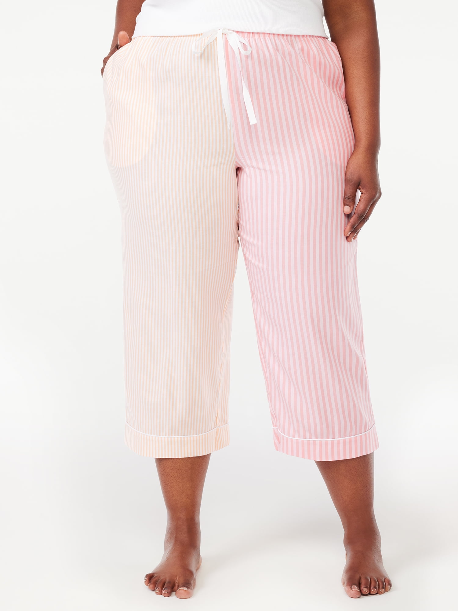 Joyspun Women's Woven Cropped Pajama Pants, Sizes S to 3X - Walmart.com