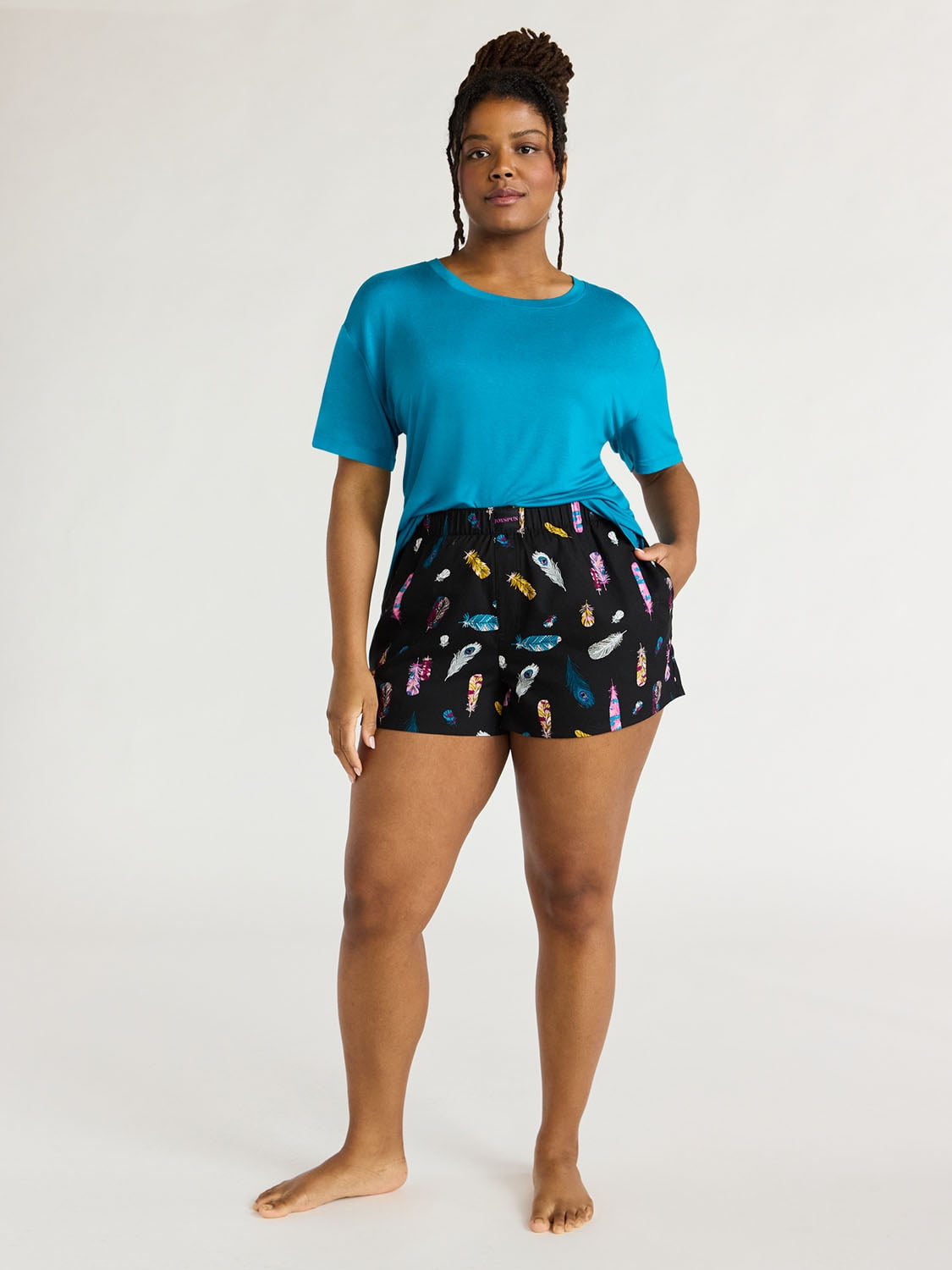 Joyspun Women's Woven Pajama Boxer Shorts, Sizes XS to 3X - Walmart.com