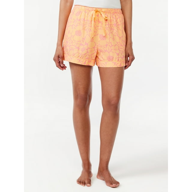 Joyspun Women's Woven Sleep Shorts, Sizes S to 3X, Soft and Comfortable ...