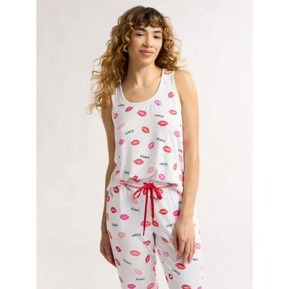 Joyspun Women's Plus Hacci Knit Sleep Tank Top, XS-3X, Ultra-Soft Cozy ...