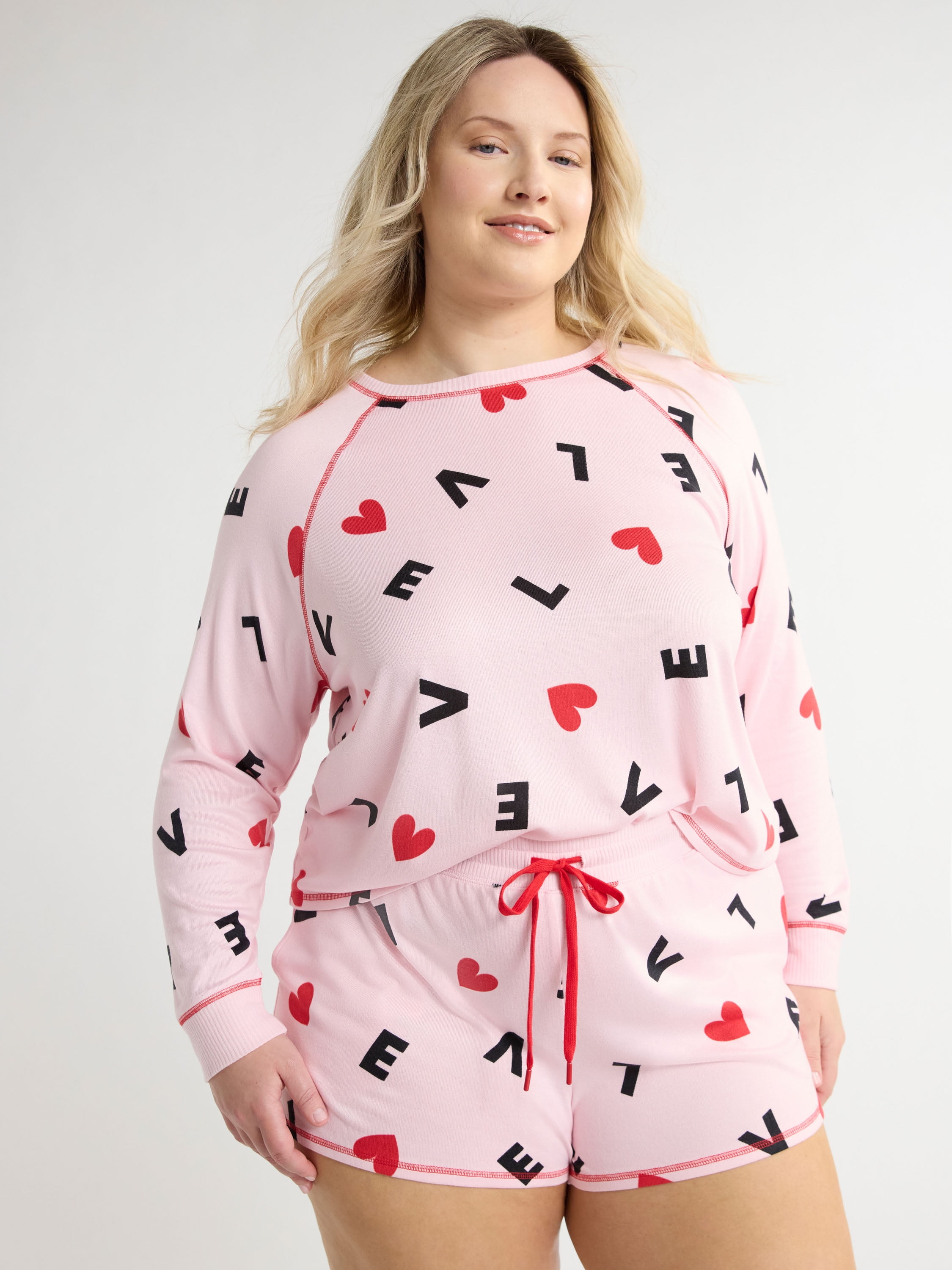 Joyspun Women's and Women’s Plus Hacci Knit Sleep Top, Sizes XS to 3X - Walmart.com