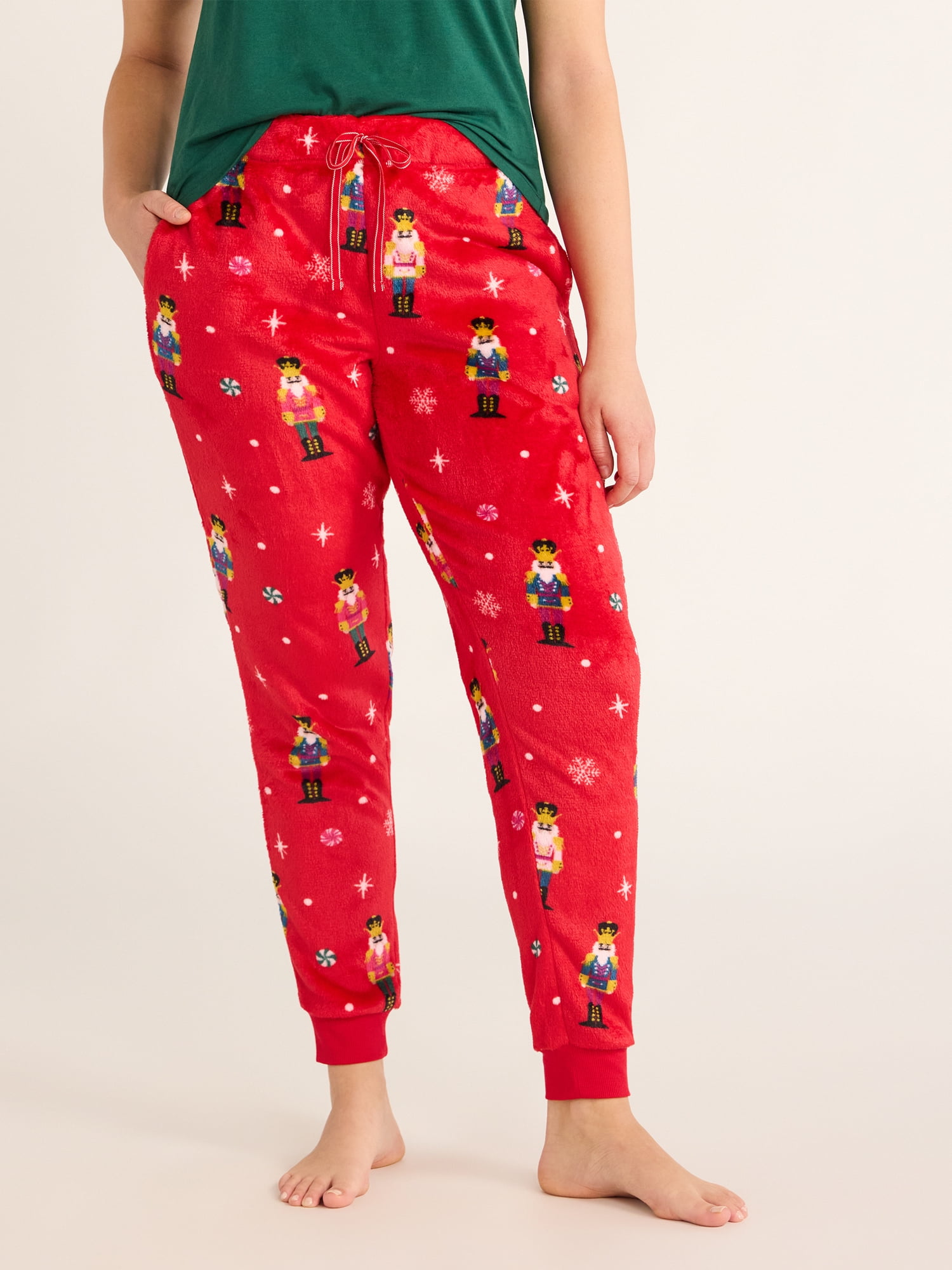 Joyspun Women's and Women's Plus Plush Sleep Jogger Pants, Sizes XS-3X ...