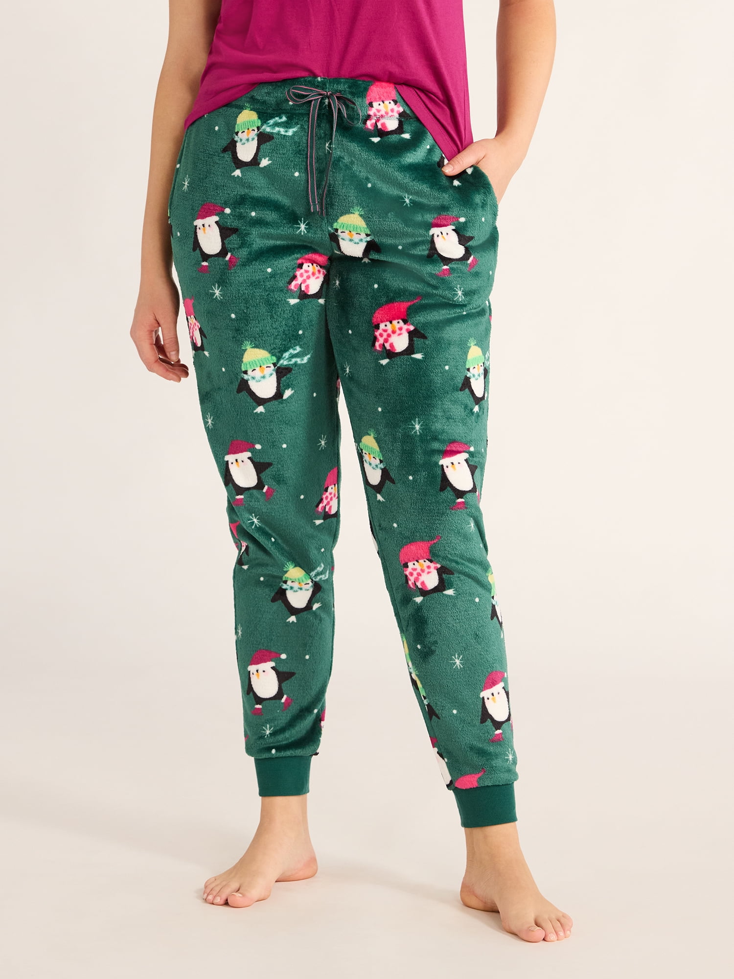 Joyspun Women's and Women's Plus Plush Sleep Jogger Pants, Sizes XS-3X ...