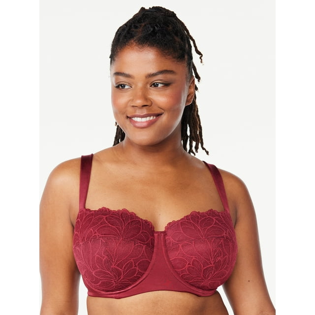 Joyspun Women's and Women's Plus Size Underwire Balconette Bra, Sizes 38DD to 46DDD - Walmart.com
