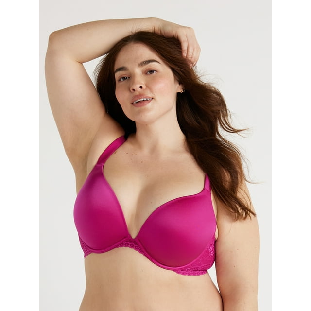 Joyspun Women's and Women's Plus Size Underwire Plunge Bra, Sizes 38DD to 46DDD - Walmart.com
