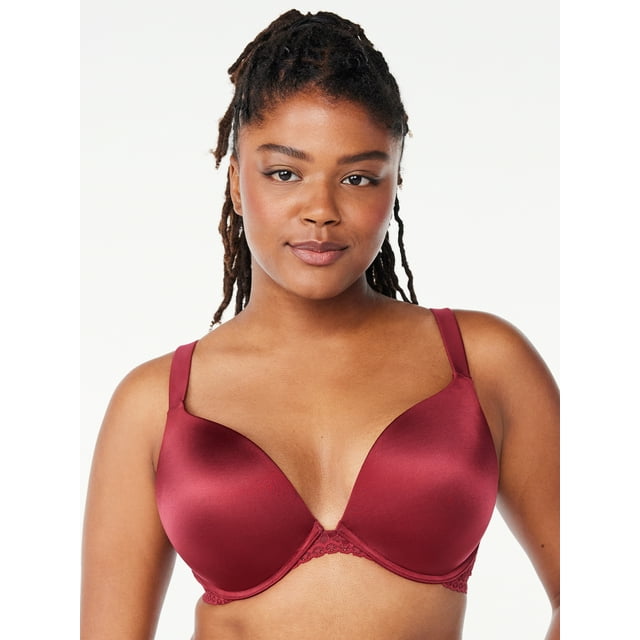 Joyspun Women's and Women's Plus Size Underwire Plunge Bra, Sizes 38DD to 46DDD - Walmart.com