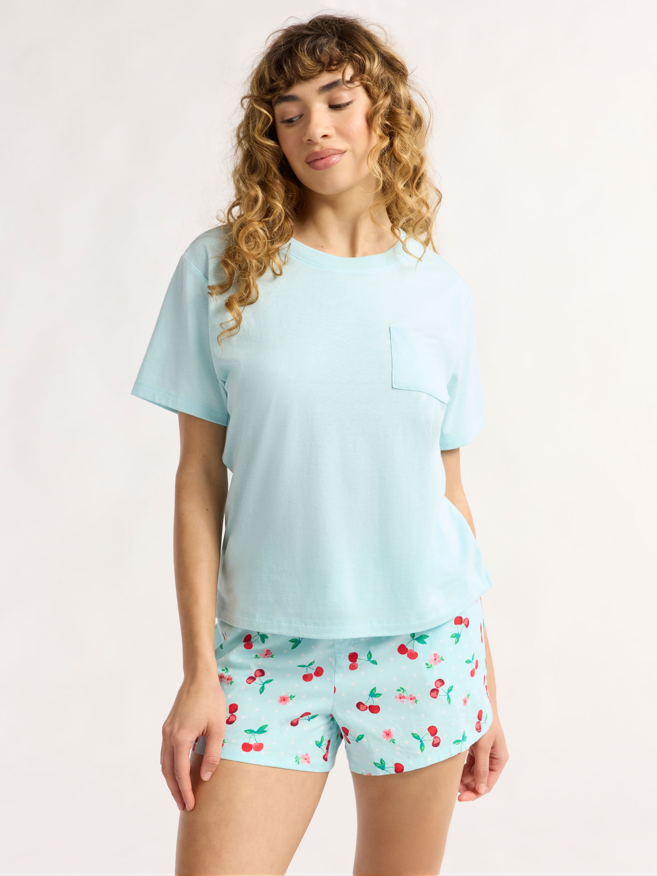 Joyspun Women's and Women’s Plus Sleep Easy Tee with Short Sleeves ...