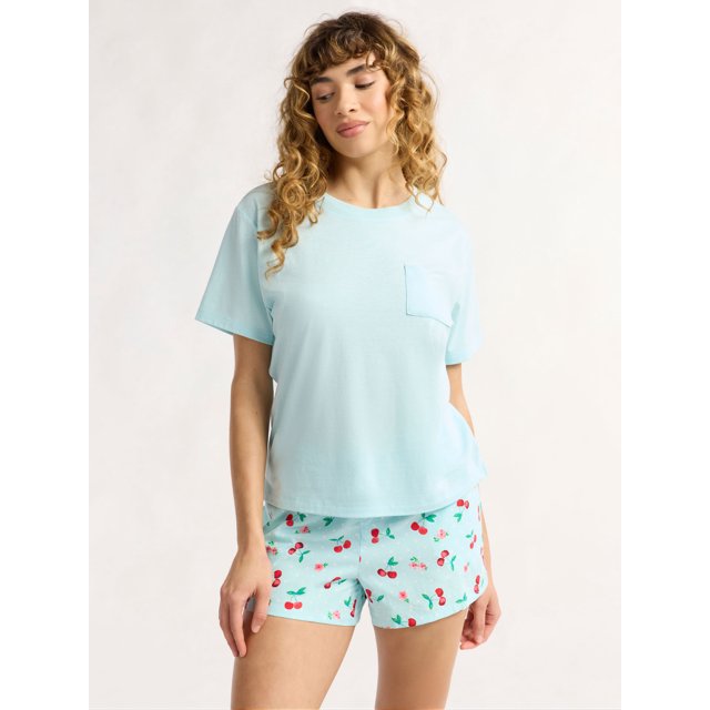 Joyspun Women's and Women’s Plus Sleep Easy Tee with Short Sleeves ...