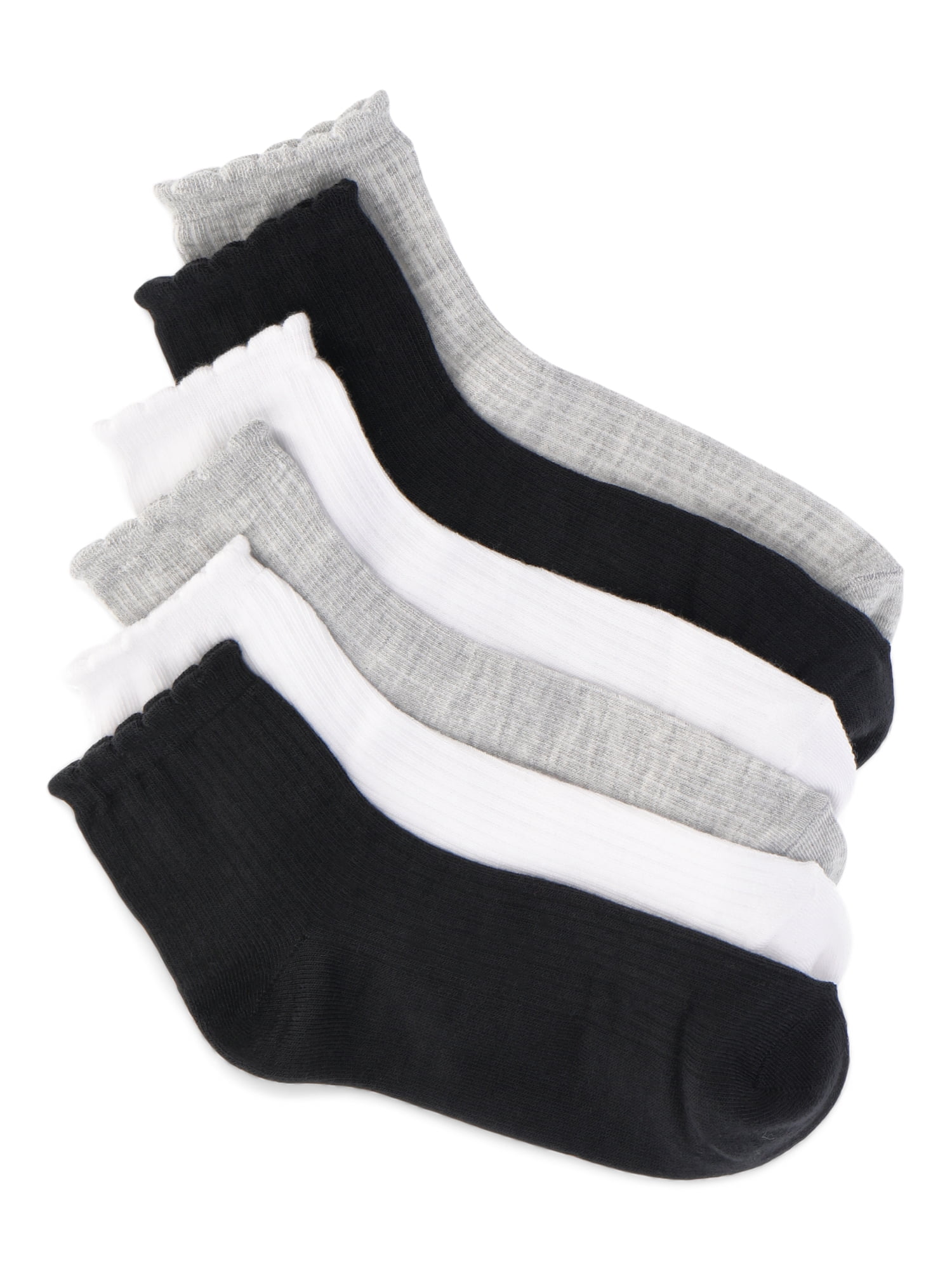 Joyspun Womens Essentials Ankle Dress Socks, 6 Pack, Fits Shoe Size 4 ...