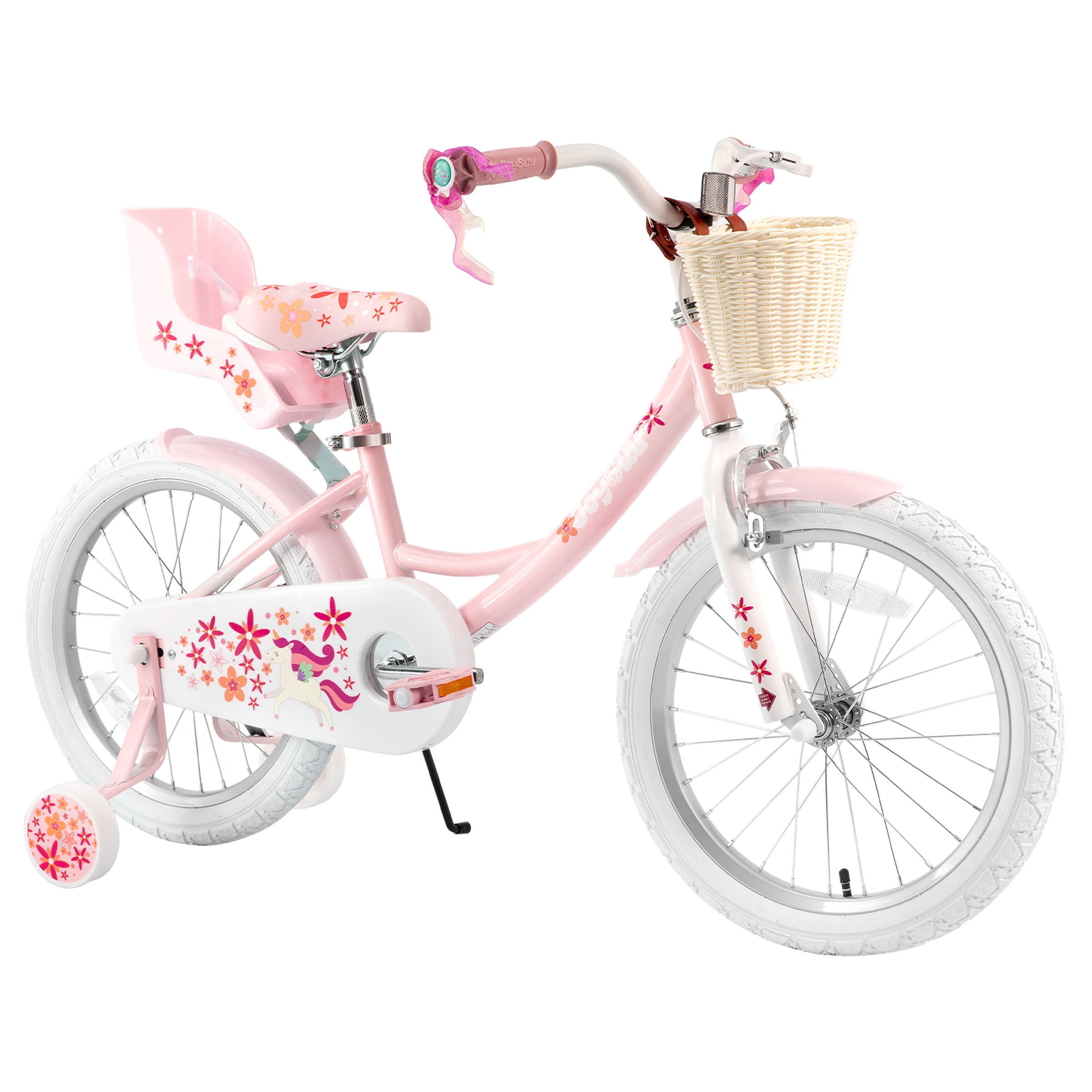 Joystar, Girls' bike, 18 inch, Unicorn Pink with Basket and Doll Seat ...