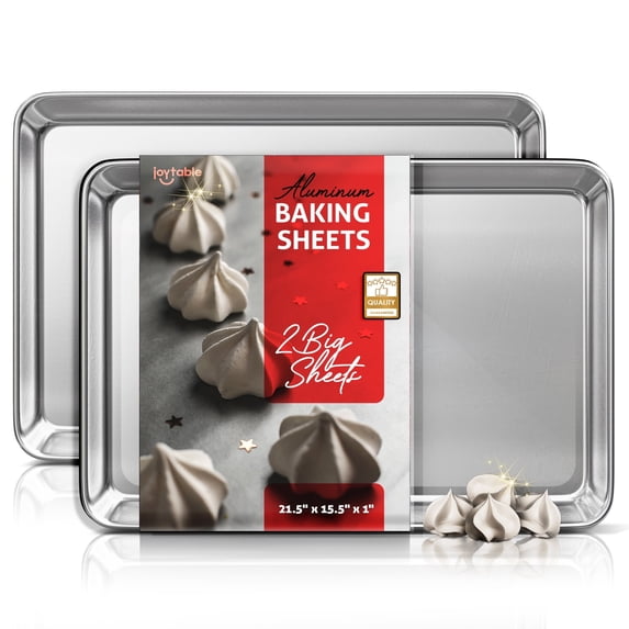 Joytable Aluminum Baking Sheet Pan, Nonstick, Large, 2-Piece, Oven Safe ...