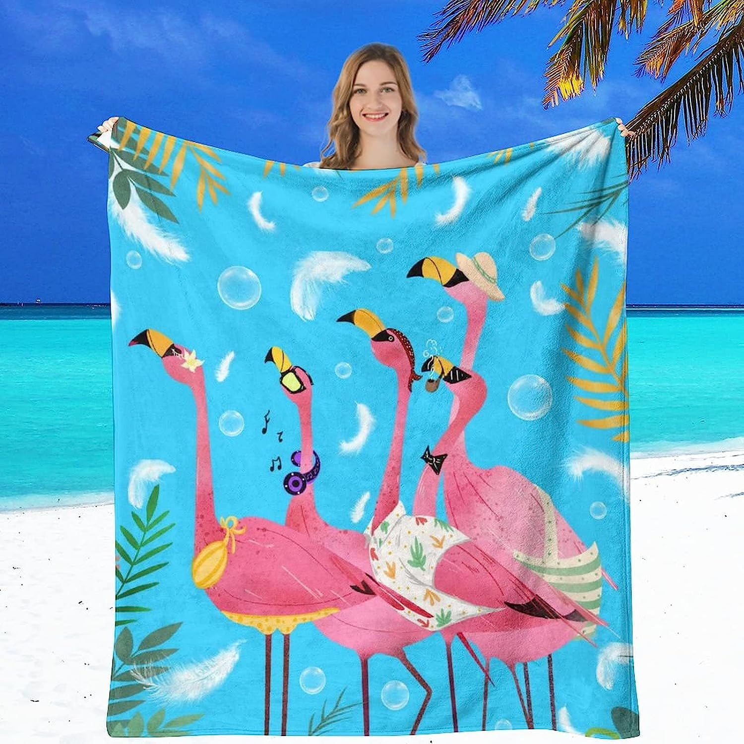 Joyunice Flamingo Throws Blanket for Kid Boy Girls Flannel Plush Soft ...