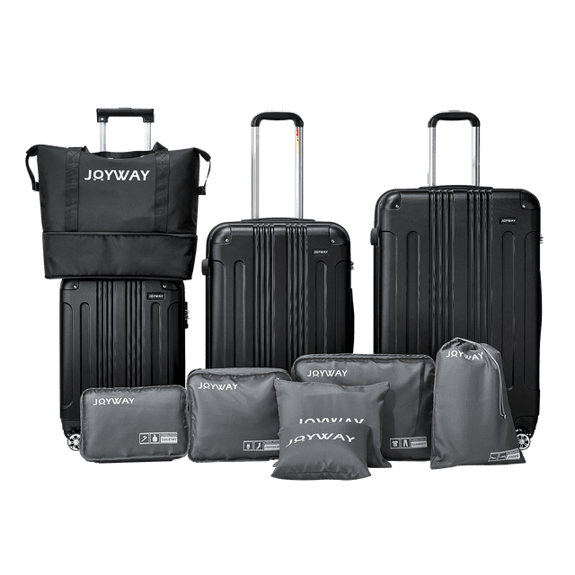 "Joyway 10pc Hardshell Luggage Set - ABS Hardside Carry Suitcase with Aluminum Handle - 20"", 24 ...