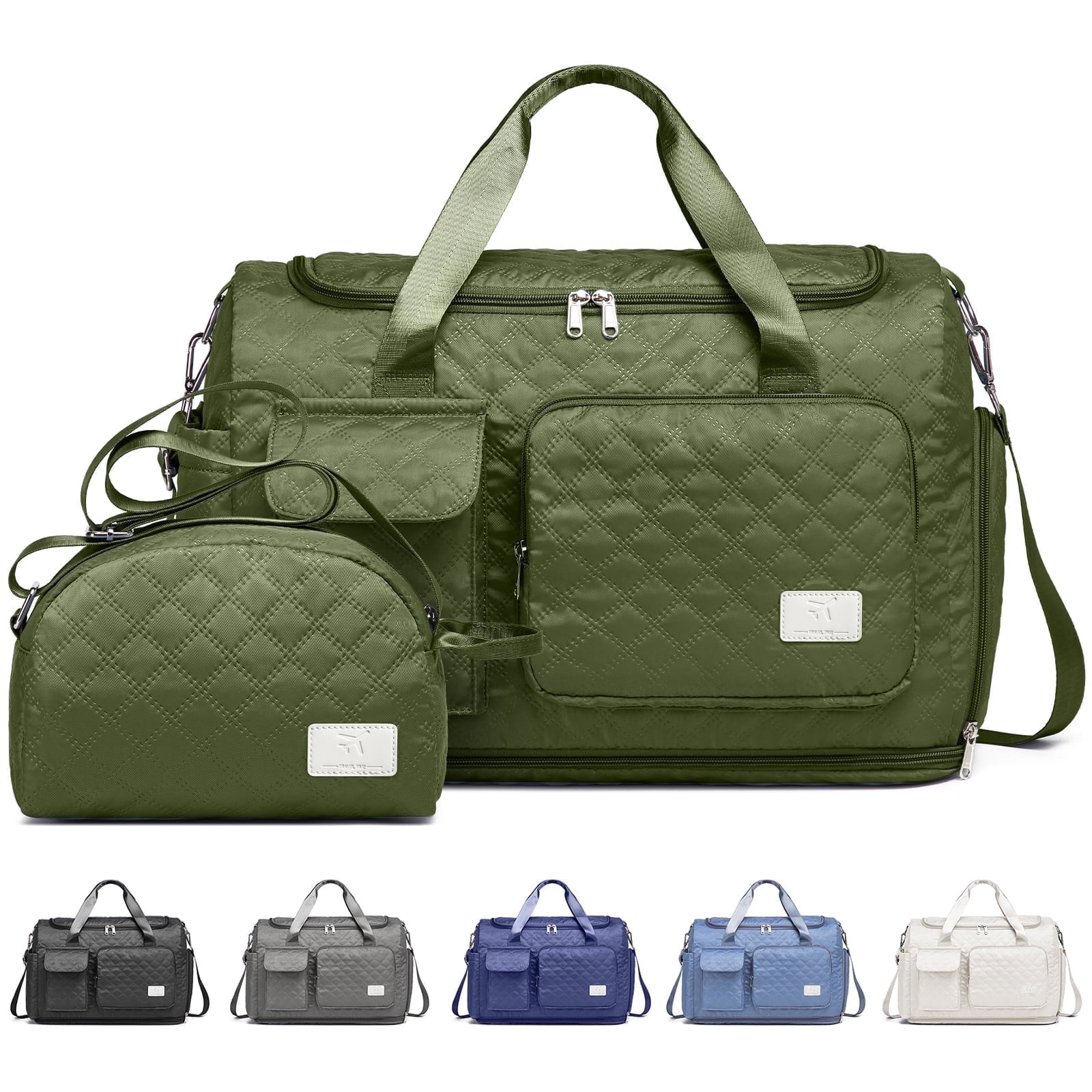 Joyway 2-Piece Expandable Foldable Duffle Bag Set with Wet Pocket and ...