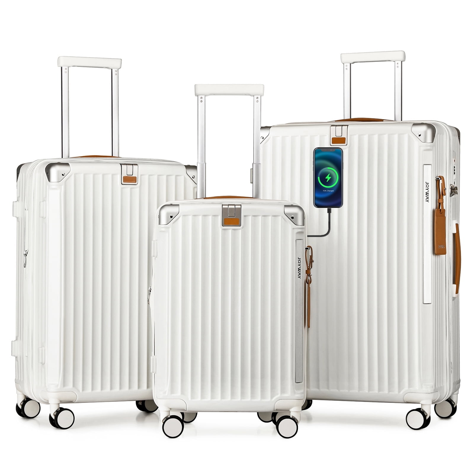 Joyway 4-Piece Checked Luggage Set - Expandable, Hard Shell, Carry-on ...