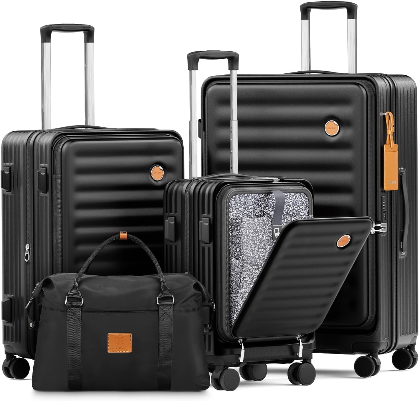 "Joyway - Durable 4-PC Hardside Spinner Luggage Set, Expandable ...