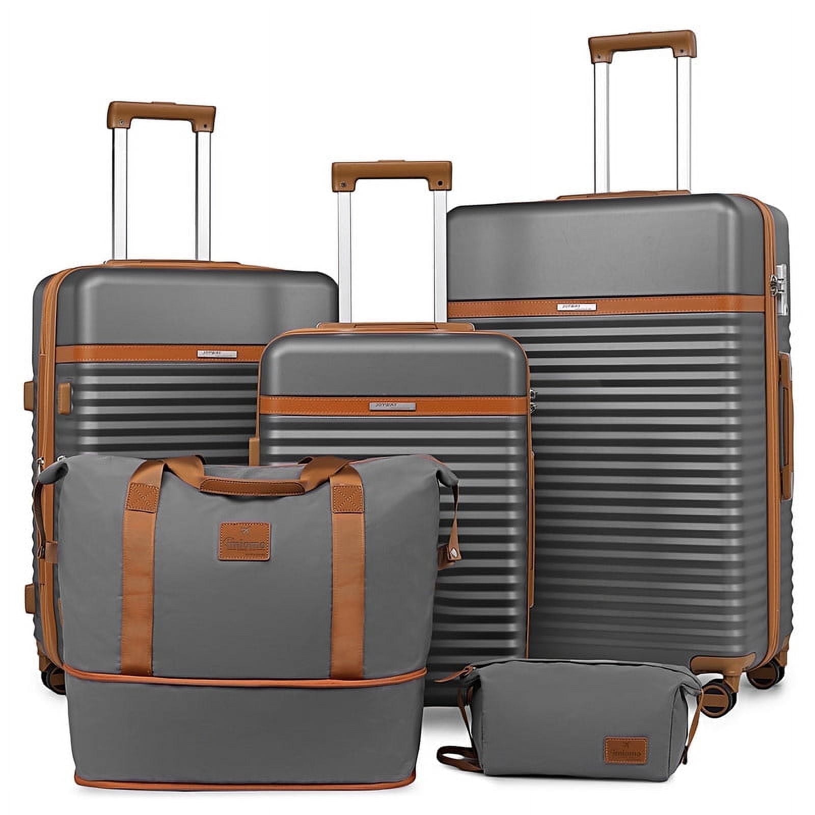 Joyway - 5-Piece Luggage Sets ABS Hardside Spinner Luggage -(Expandable ...