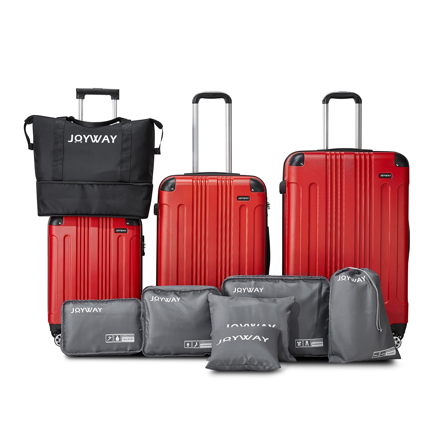 Joyway Luggage Set 3 Pieces (ABS+TSA Lock) Hard Side Suitcase with ...
