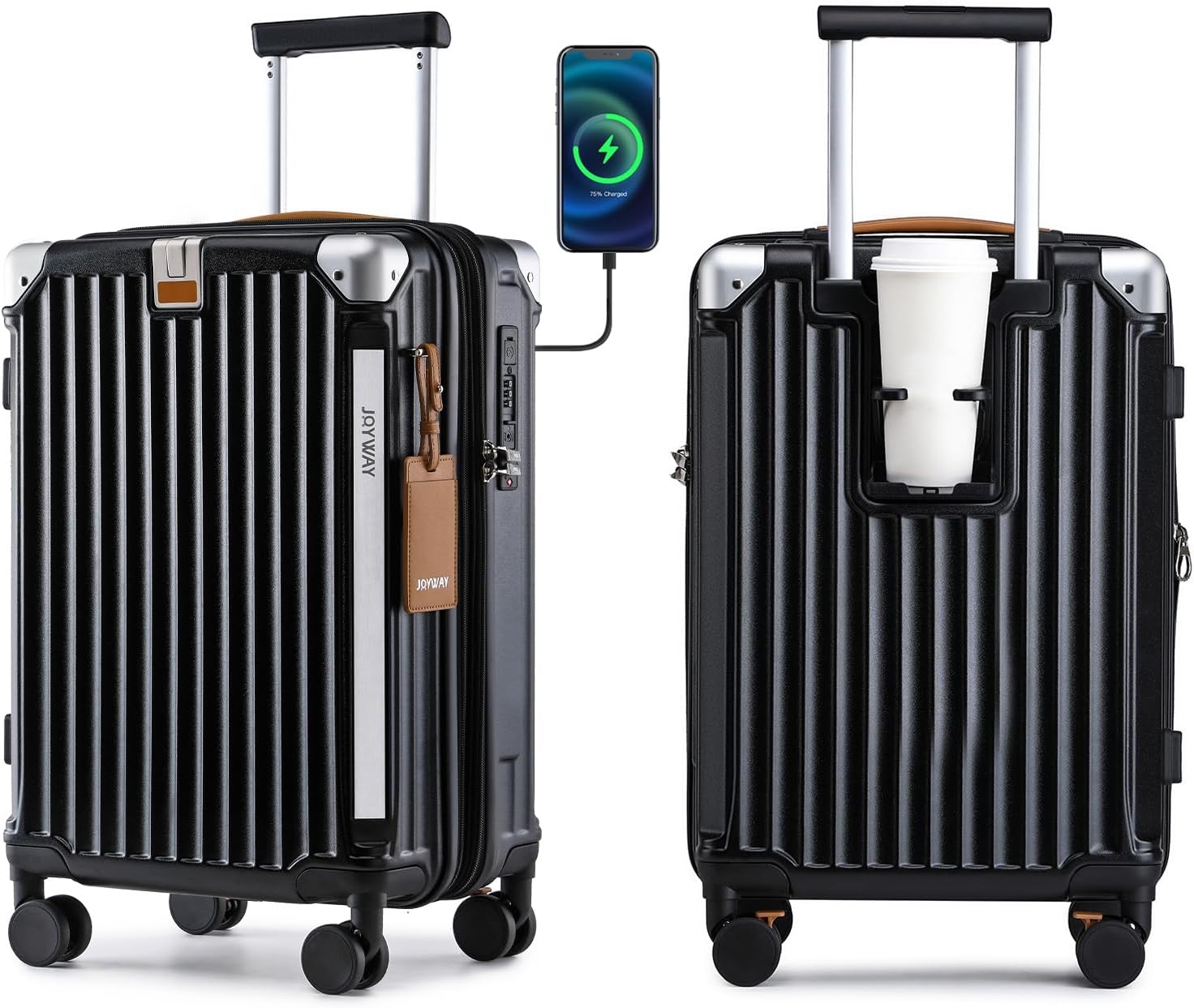 Joyway 20" Lightweight Hardshell Polypropylene Suitcase with Swiveling ...