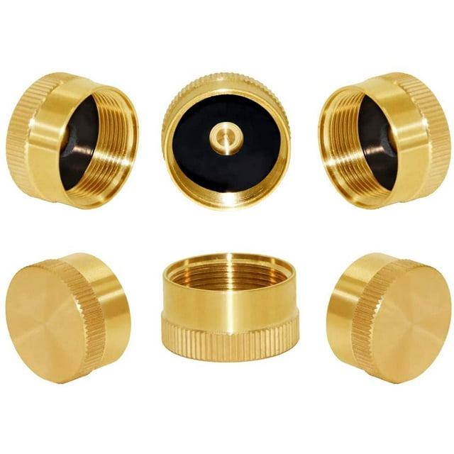 Joywayus Pack of 6 Solid Brass Refill Propane Bottle Cap Universal for ...