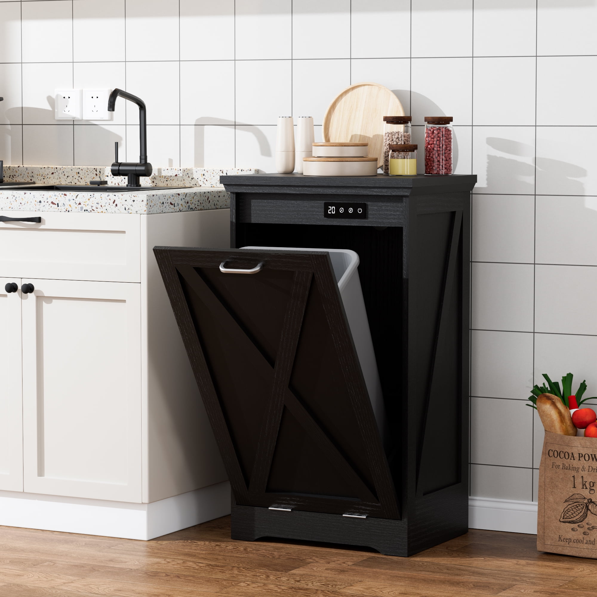 Joywind 13 Gallon Tilt-Out Trash Can Cabinet – Hidden Kitchen Trash Bin ...