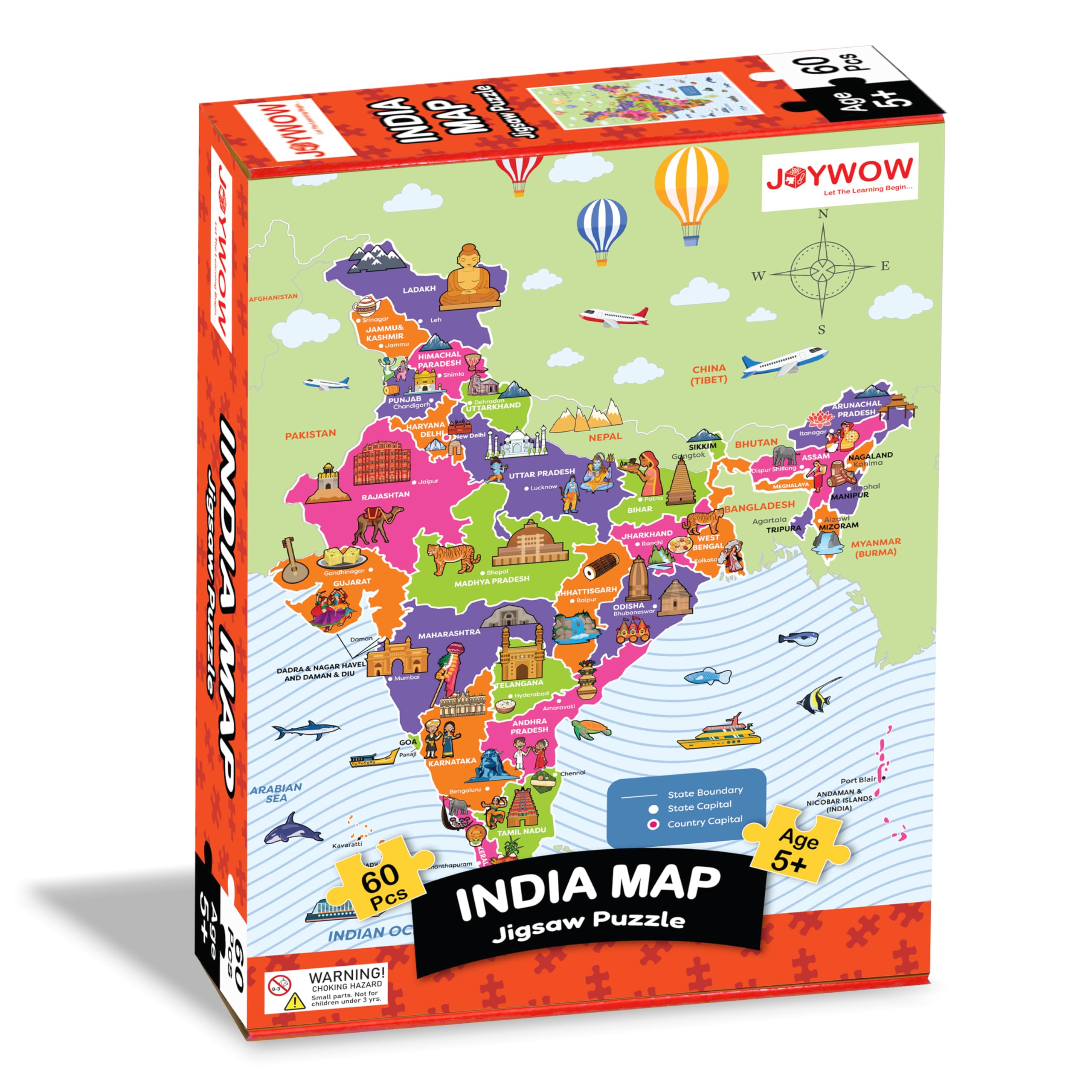Joywow India Map Jigsaw Puzzle Kids Toy Birthday Gift For Kids For Age ...