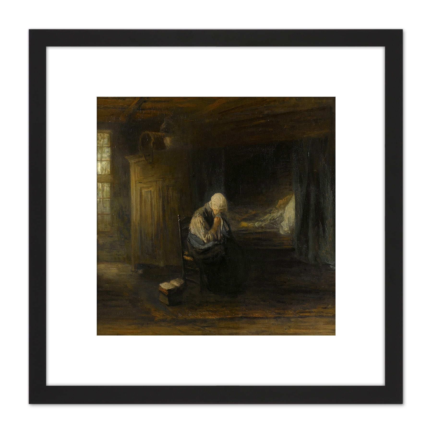 Jozef Israels Alone World Women Grieving Painting 8X8 Inch Square ...